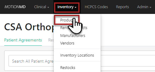 Locate A Product In Inventory – MotionMD Help Center