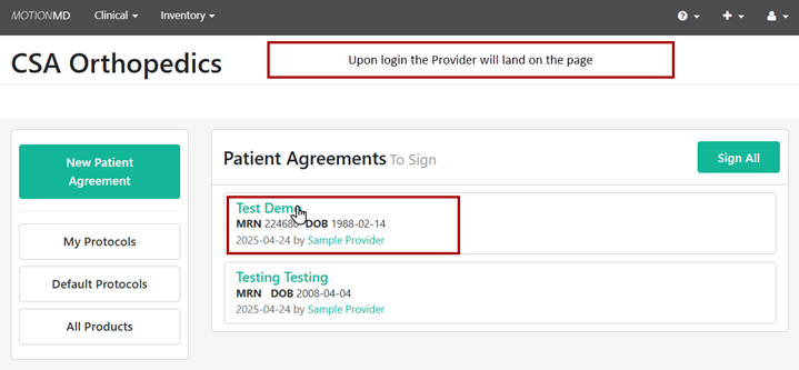 External Provider Role - Provider's Signatures – MotionMD Help Center