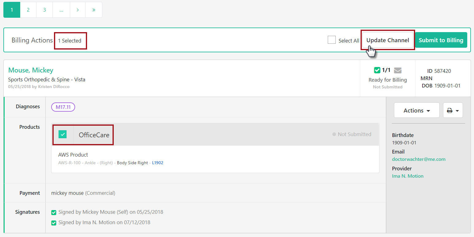 Updating Billing Channels From the Billing Submission Tab – MotionMD ...